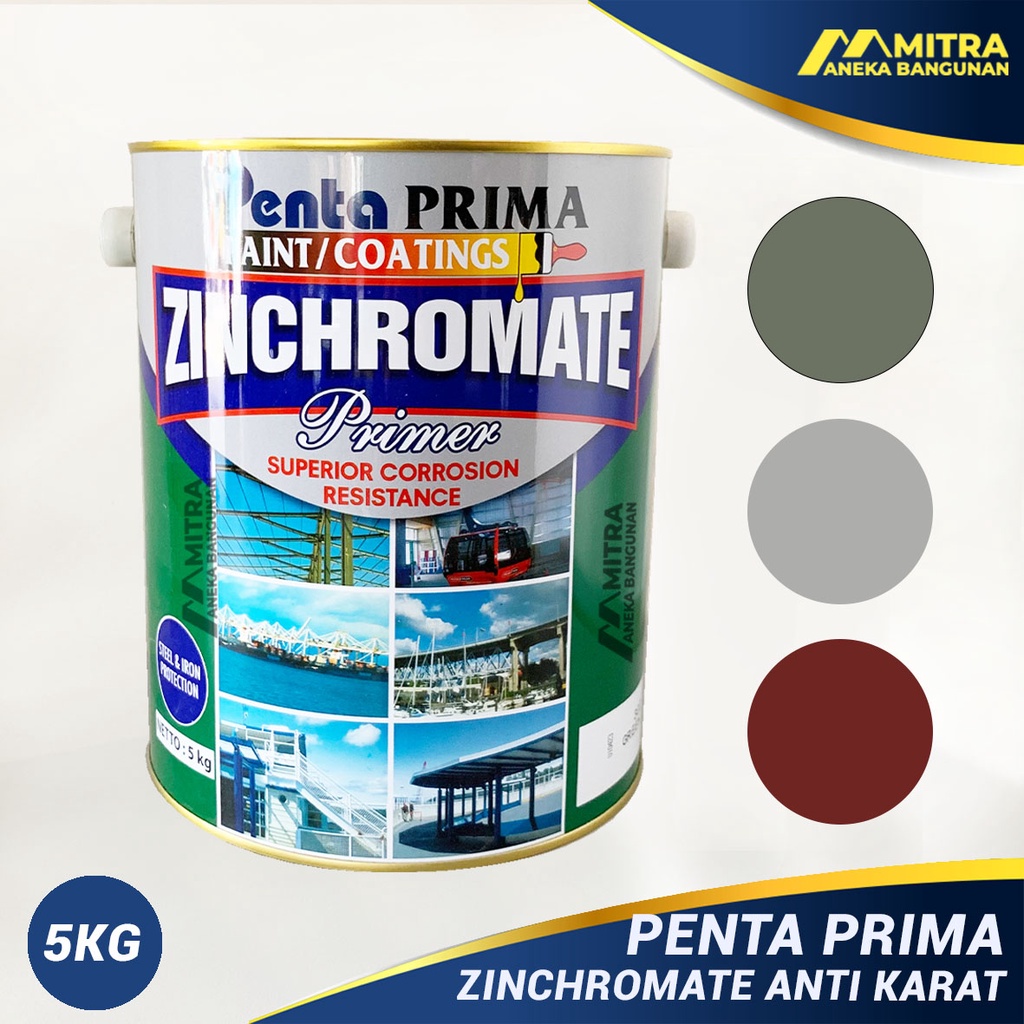 Jual MENI BESI ANTI KARAT ZINCHROMATE PENTA PRIMA 5 KG / CAT DASAR ...