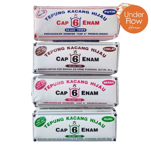 Jual Tepung Hunkwe Cap Enam Asli Kacang Hijau 100gr, ready putih saja ...