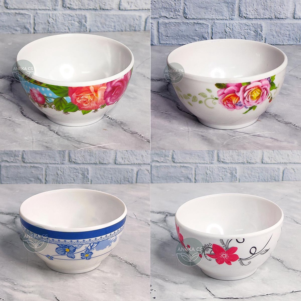 Jual Mangkok Kecil Melamin 3.5 Inch - Mangkok Motif Bunga - Mangkok ...