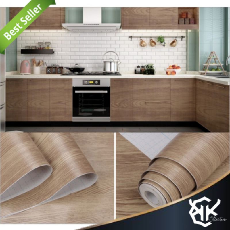 Jual Wallpaper Dinding Motif Kayu Jati 45cm X 100cm Wallpaper Sticker
