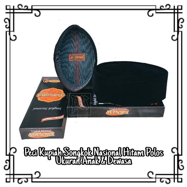 Jual Peci Songkok kopiah Nasional Hitam polos beludru Anak dan Dewasa | Shopee Indonesia