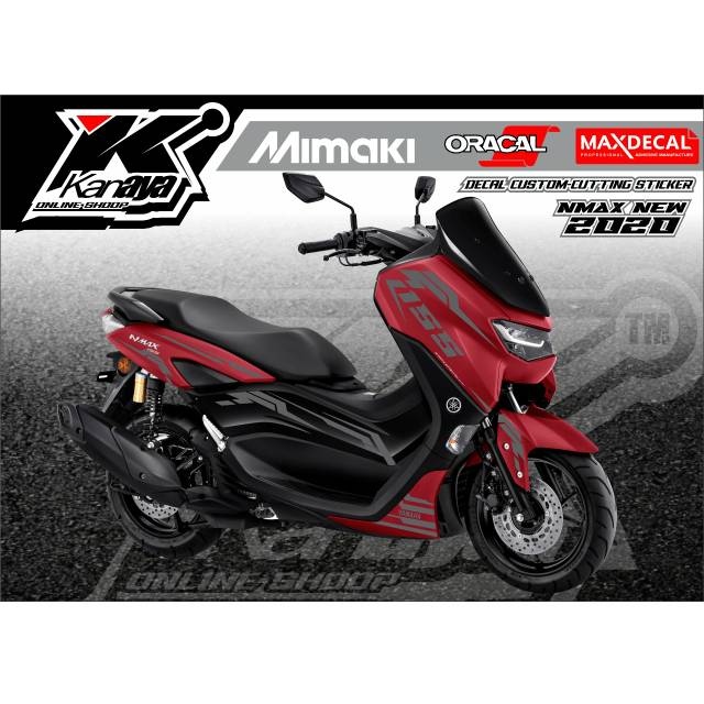 Jual Sticker new nmax warna merah dengan variasi warna abu new design ...