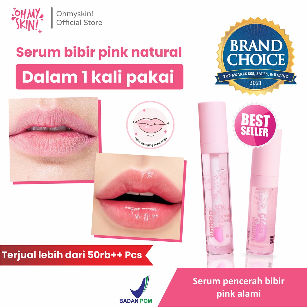 Jual Oh My Skin! Lip & Gloss Hydrating Serum with New Formula Pencerah Bibir Pink Alami | Shopee ...