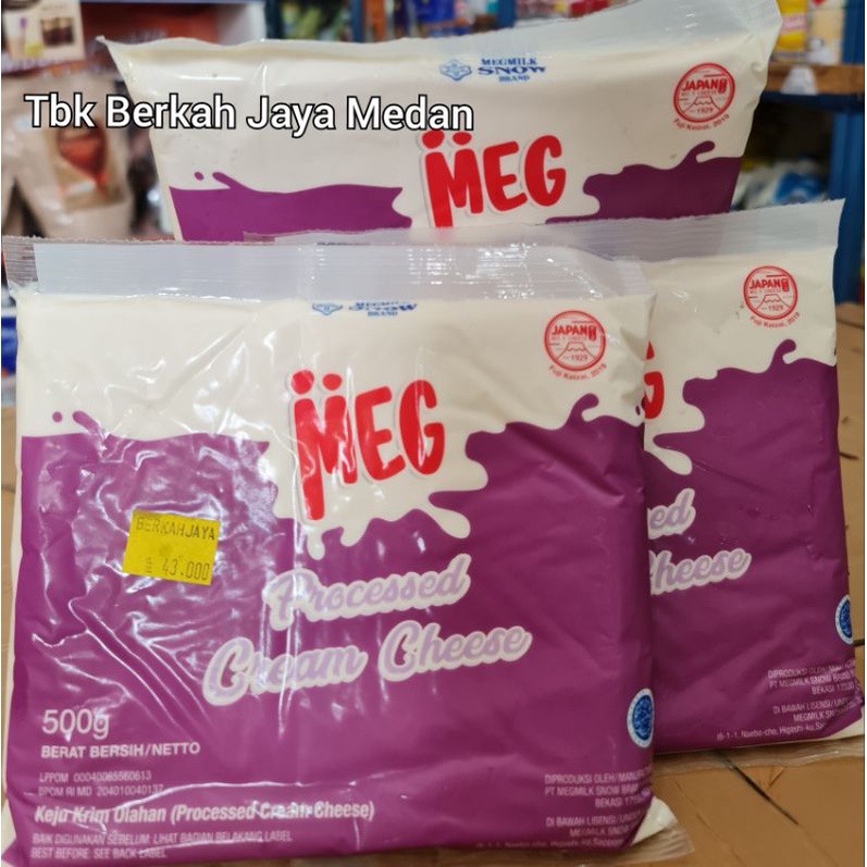 Jual 500gr Meg Cream Cheese/Cream Cheese Processed/Krim Keju | Shopee ...