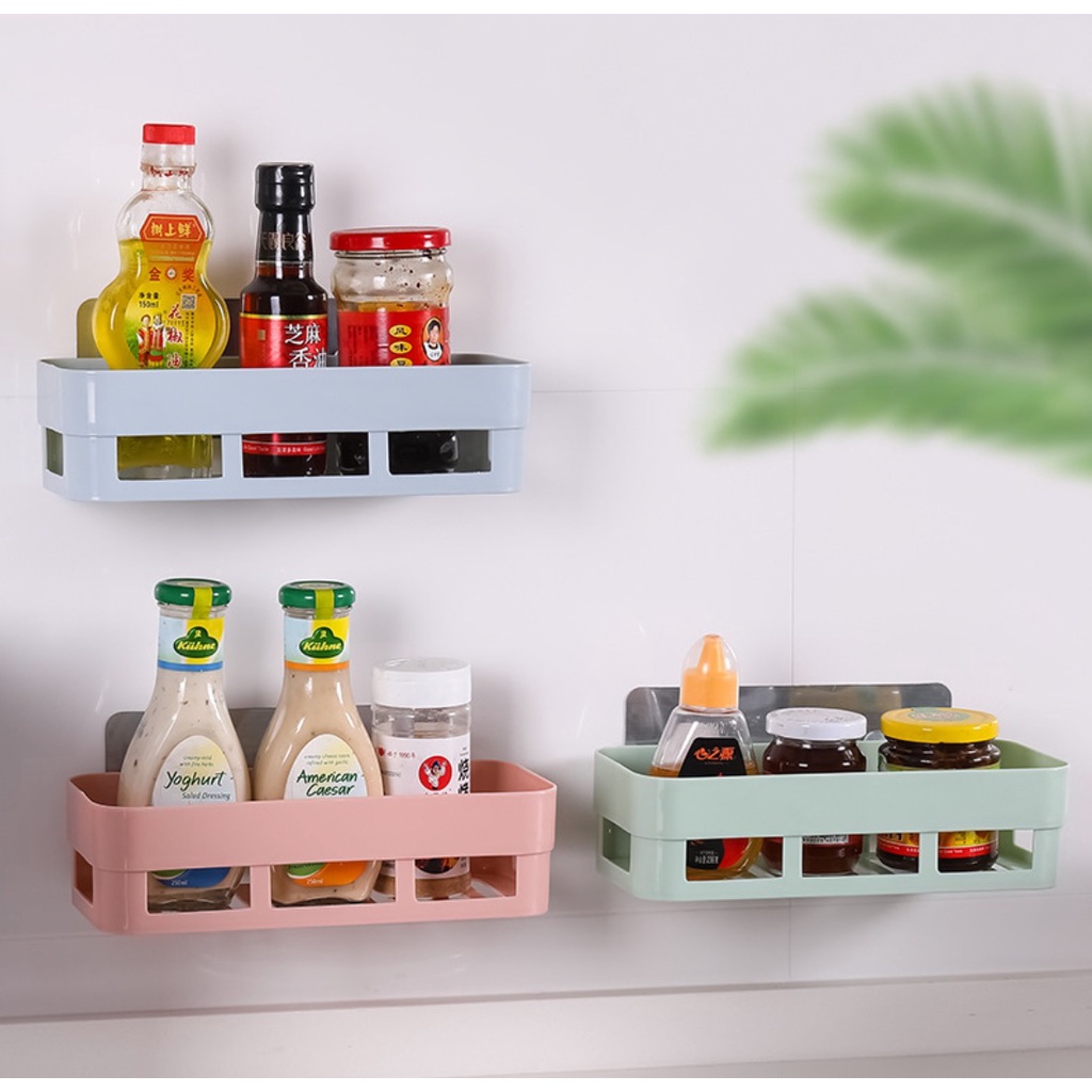 Jual IKILOSHOP Rak Tempel Dinding Dapur Kamar Mandi penyimpanan botol ...