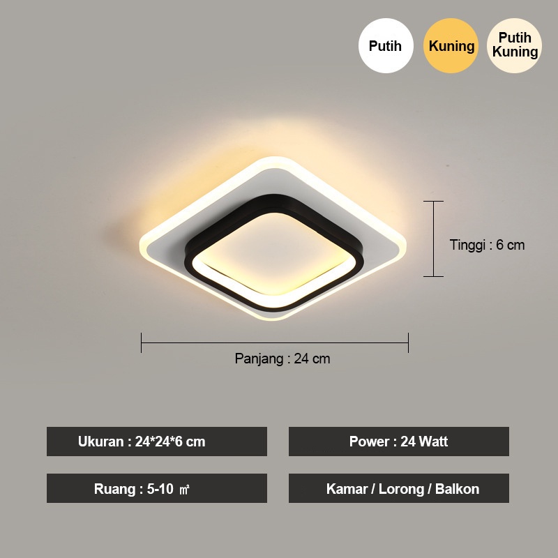 Jual Golden LED Lampu Plafon 3 Warna LED Ceiling Light Lampu Hias Rumah ...