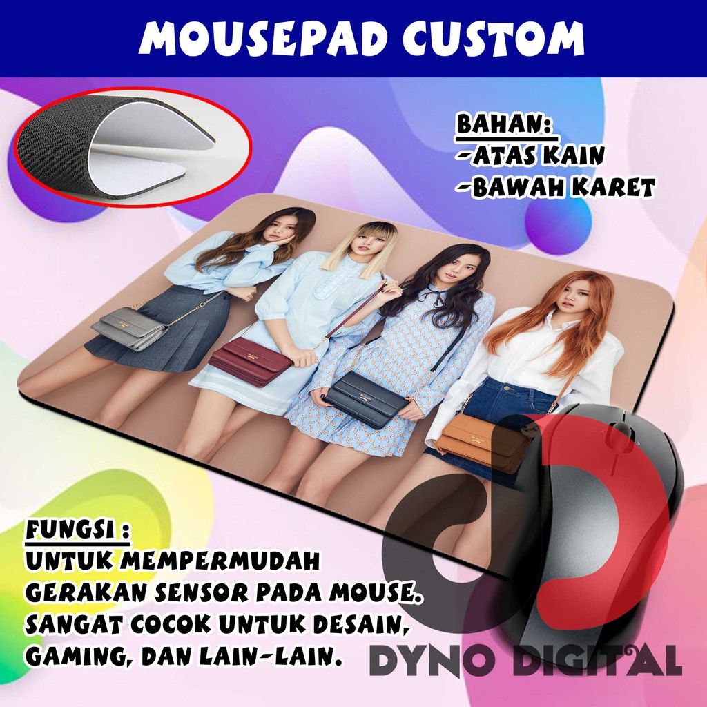 Jual Mousepad Custom Tatakan Mouse Blackpink Girl group K-pop BP11 | Shopee Indonesia
