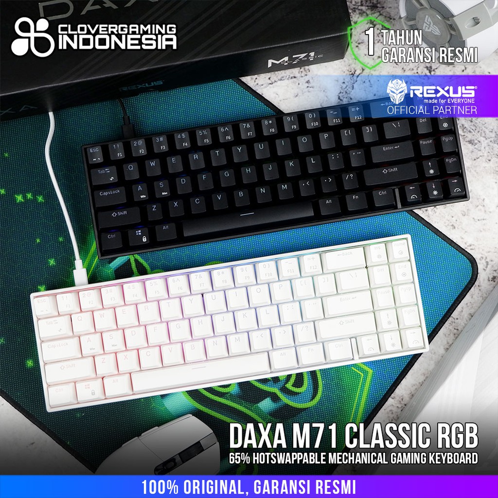 Jual Rexus DAXA M71 Classic RGB - HOTSWAP Mechanical Gaming Keyboard M ...