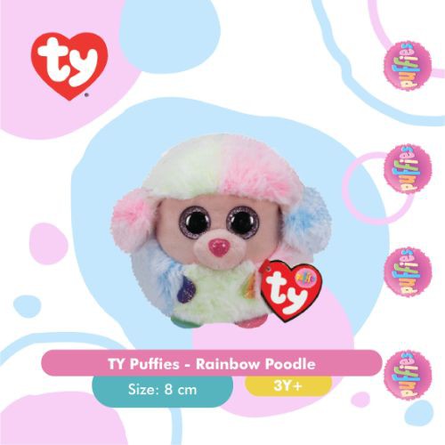 Jual TY Puffies Rainbow Poodle - Boneka Anjing Poodle | Shopee Indonesia
