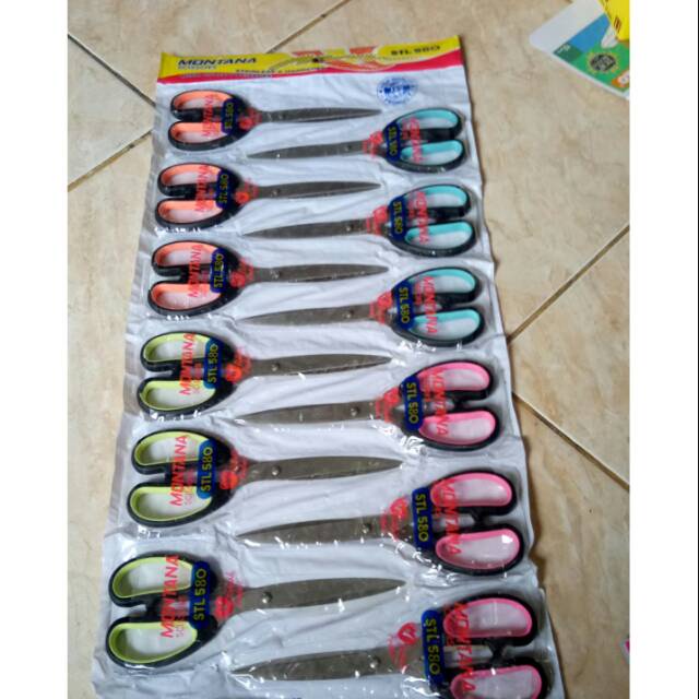 Jual [1 rtg] gunting kertas renteng ukuran besar isi 12 pcs | Shopee ...