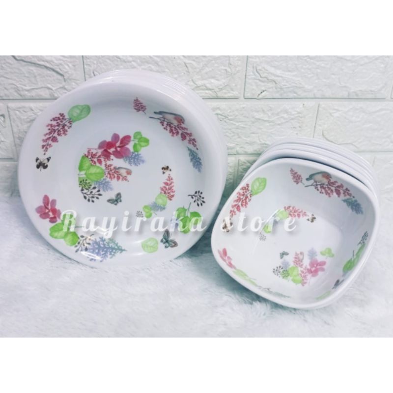 Jual PARAH CANTIK BANGET SATU SET PIRING DAN MANGKUK MELAMIN ASLI MOTIF ...