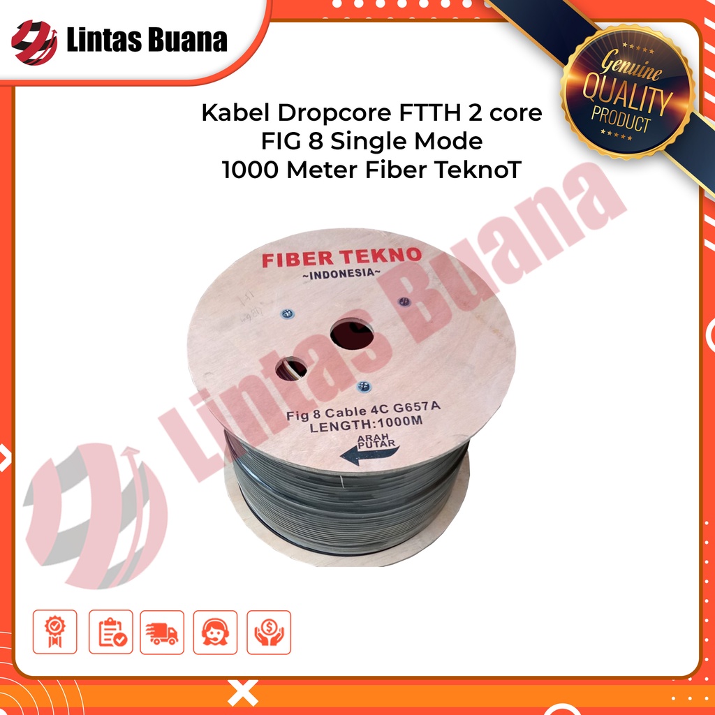 Jual Kabel Dropcore FTTH 2 core FIG 8 Single Mode 1000 Meter Fiber Tekno | Shopee Indonesia