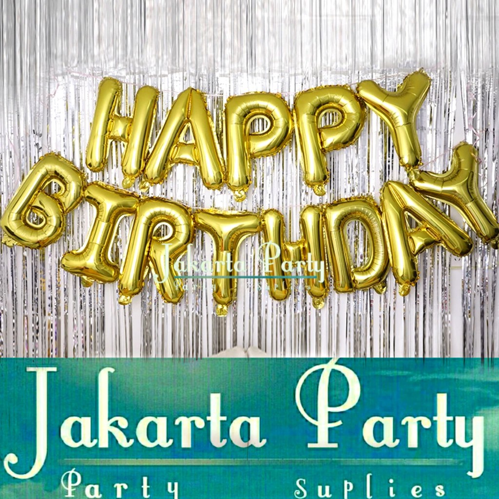 Jual Balon Set Happy Birthday Gold / Balon Foil HBD Set / Balon Happy ...