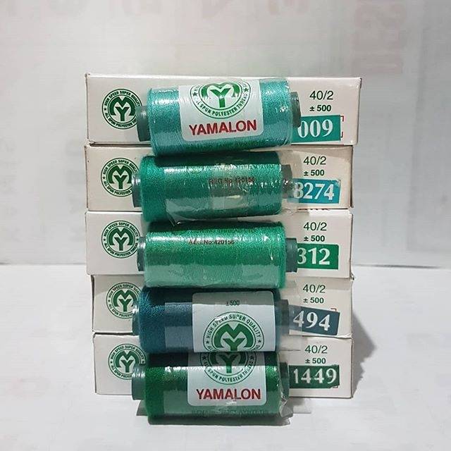 Jual Benang Jahit Yamalon (per roll 500 yards) - Variasi Hijau/Tosca ...