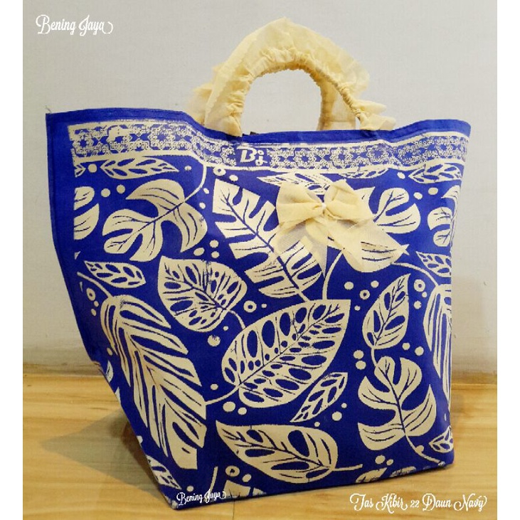Jual Tas Hajatan Goodie Bag Kibir 22 Daun Biru BCA Handle Cream ...