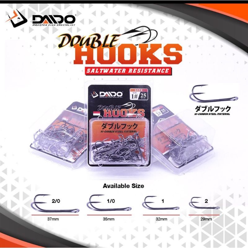 Jual kail pancing doubel hook daido isi banyak doubel hooks | Shopee ...