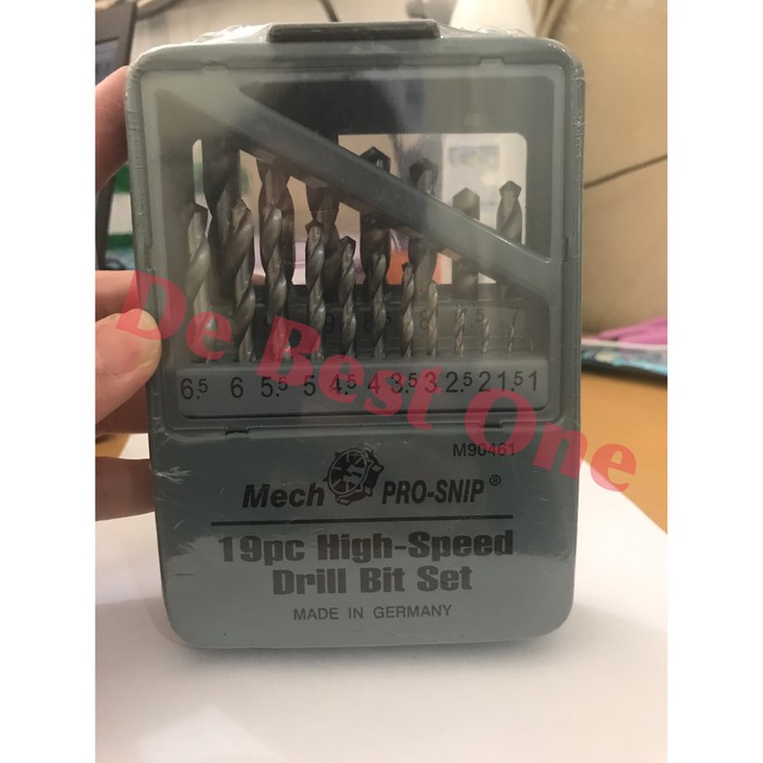 Jual Mata Bor Besi PRO-SNIP HIGH Speed Drill Bit Set 1-10mm /19PCS ...