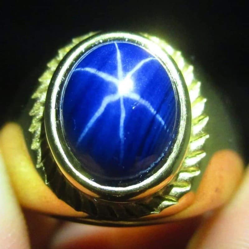 Jual Batu Permata Blue American Star Full Naik Ds Garansi Star Tajam ...