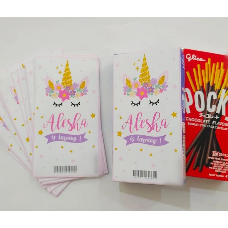 Jual Label susu air Kitkat undangan bunting flag cake topper Pocky ...