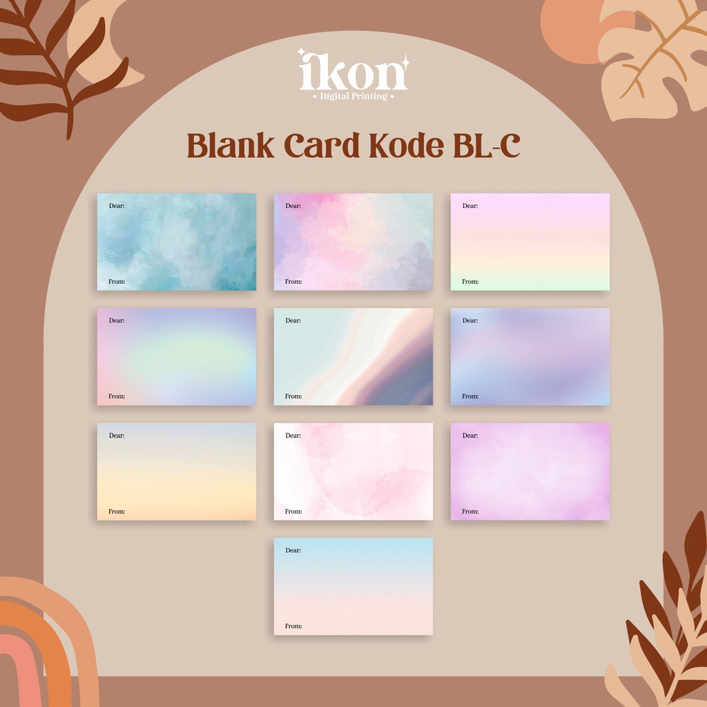 Jual BLANK CARD KODE BL-C (KARTU UCAPAN/ KARTU UCAPAN BISA DITULIS ...