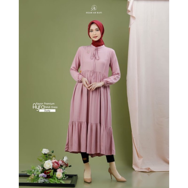Jual AYRA MIDI DRESS BY AR Rafi bahan Rayon Premium ORI Terbaru ...