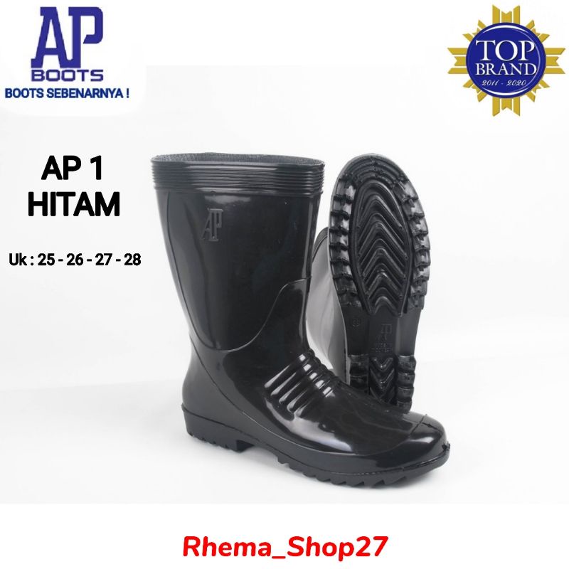 Jual AP BOOTS AP 1 HITAM #TERBARU Sepatu Boots AP 1 Pendek Hitam Glossy ...