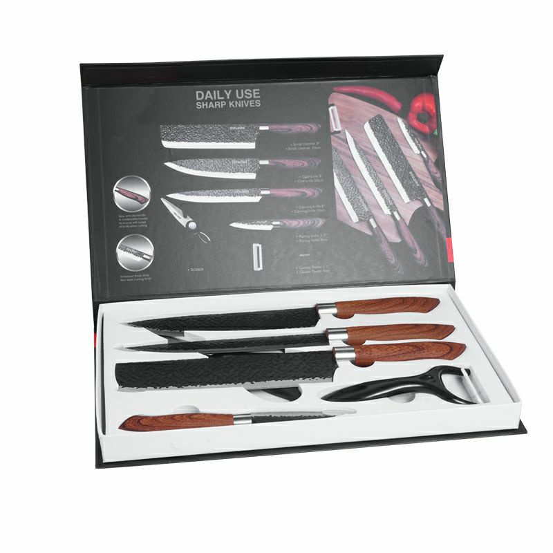 Jual Pisau hitam set gagang kayu/pisau set jerami | Shopee Indonesia