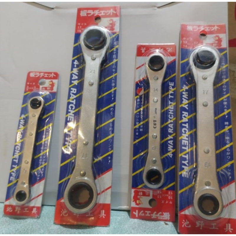 Jual 4 Way Rachet type Kunci Ring Rachet Kotrek Ganda 10 12 13 14 mm ...