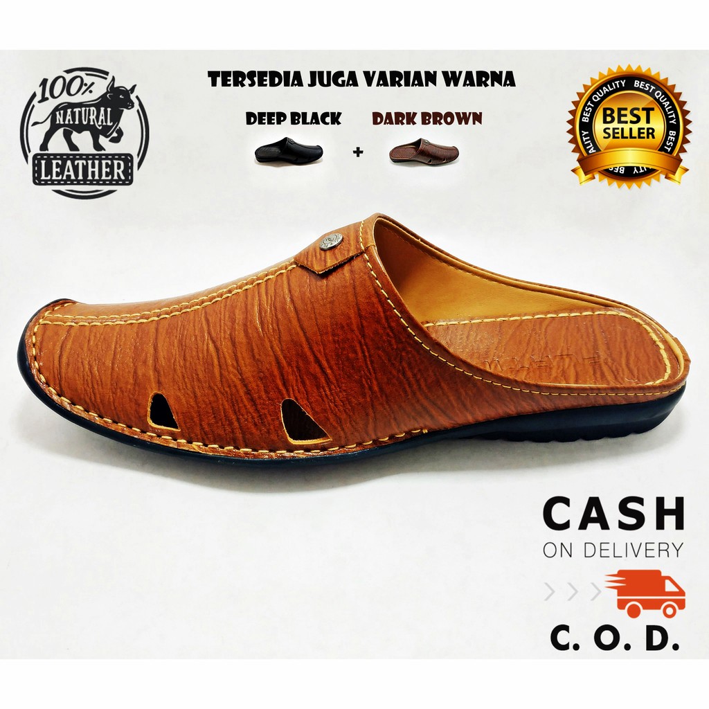 Jual Sepatu Sandal Slip On atau Bustong Slop Pria Berbahan FULL 100% ...