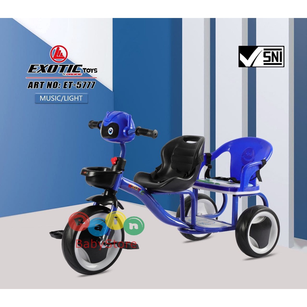 Jual SEPEDA ANAK RODA TIGA EXOTIC RT-5777 || SEPEDA BONCENG ANAK RODA ...