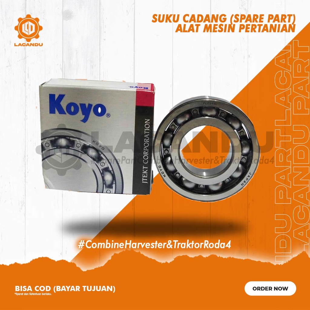 Jual BEARING / LAHAR / LAHER 6206 (08101-06206) TRACK ROLLER KUBOTA DC 70 DAN YANMAR MERK NKN ...