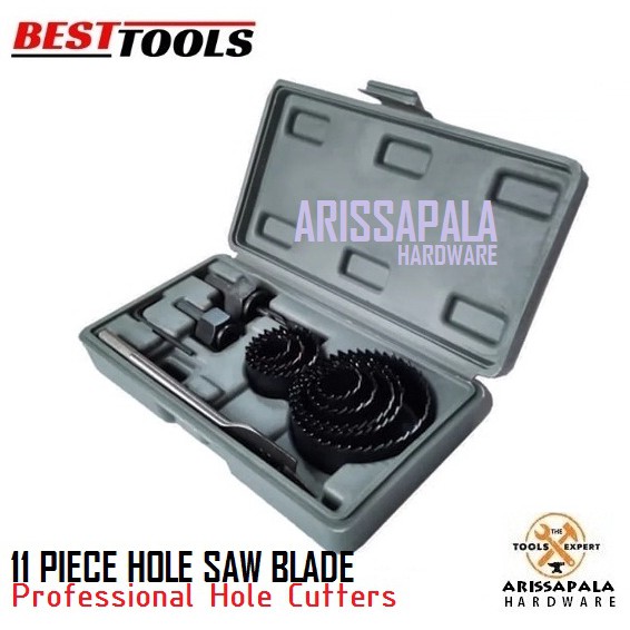 Jual Hole Saw Set Kit For Soft Wood Multiplek Plastic PVC 11 Pcs ...