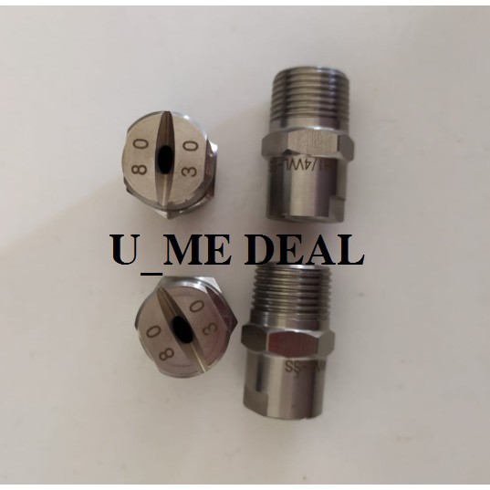 Jual Nozzle Vee Jet Flat Fan Spray 1/4 STAINLESS STEEL ( Ready Stok ...
