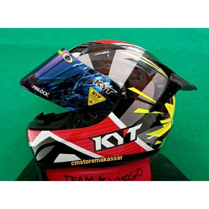 Jual Helm KYT R10 Motif Full Face Paket Ganteng R10 Modif Spoiler dan ...