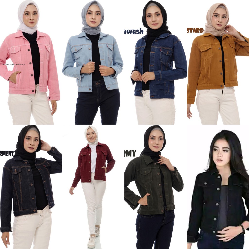 Jual Jaket Jeans Denim Slimfit Wanita / Jaket Jeans Denim Croop wanita ...