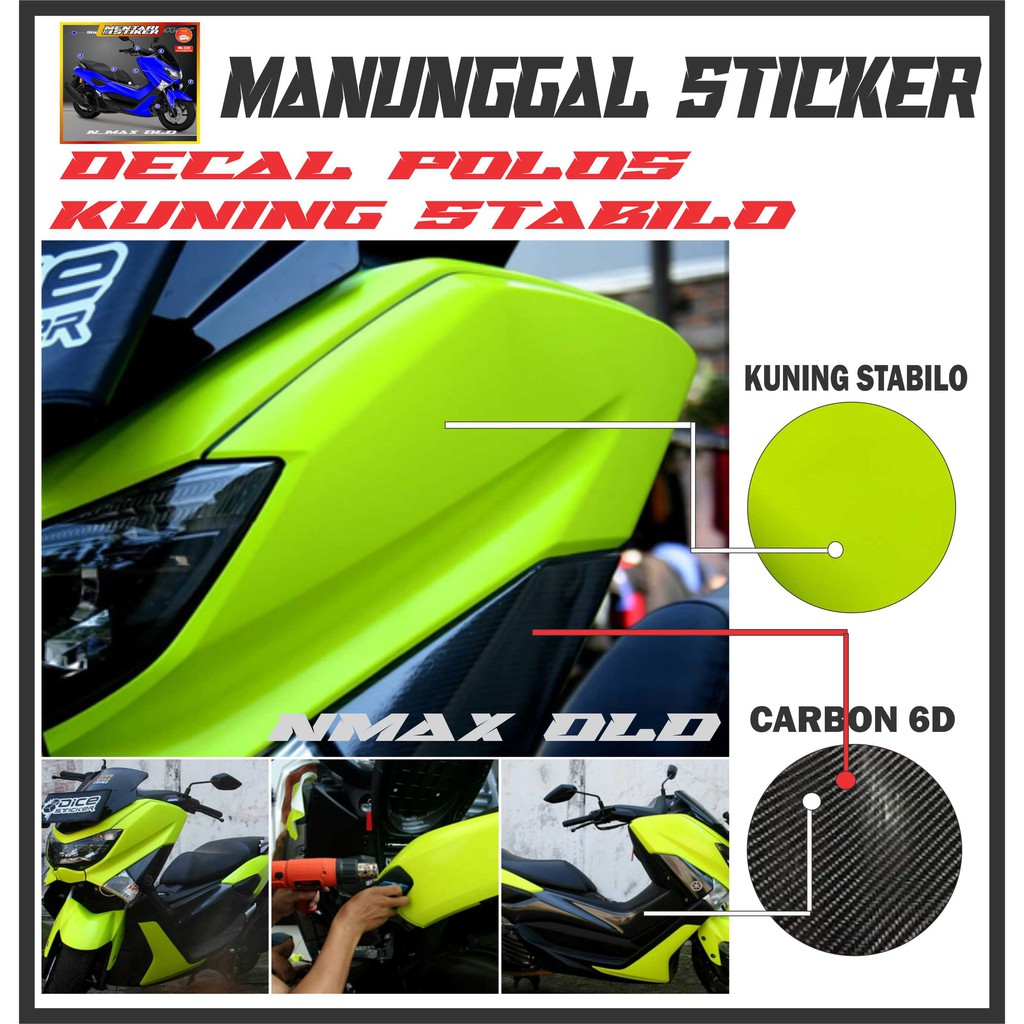Jual DECAL NMAX POLOS KUNING STABILO DECAL POLOS FULL BODY | Shopee ...