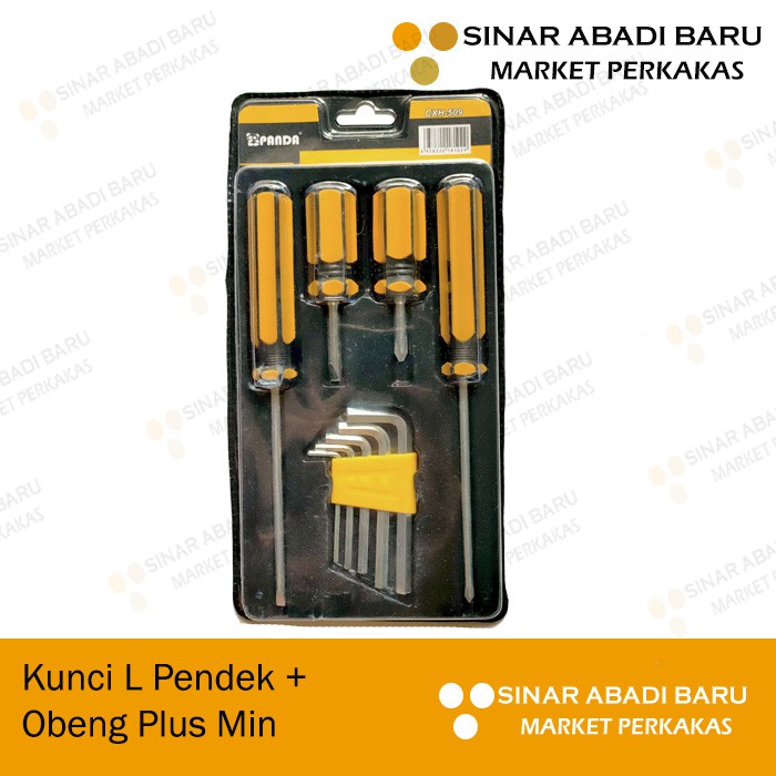 Jual Paket Obeng Set Min Plus Panjang Pendek Obeng Cebol dan Kunci L ...