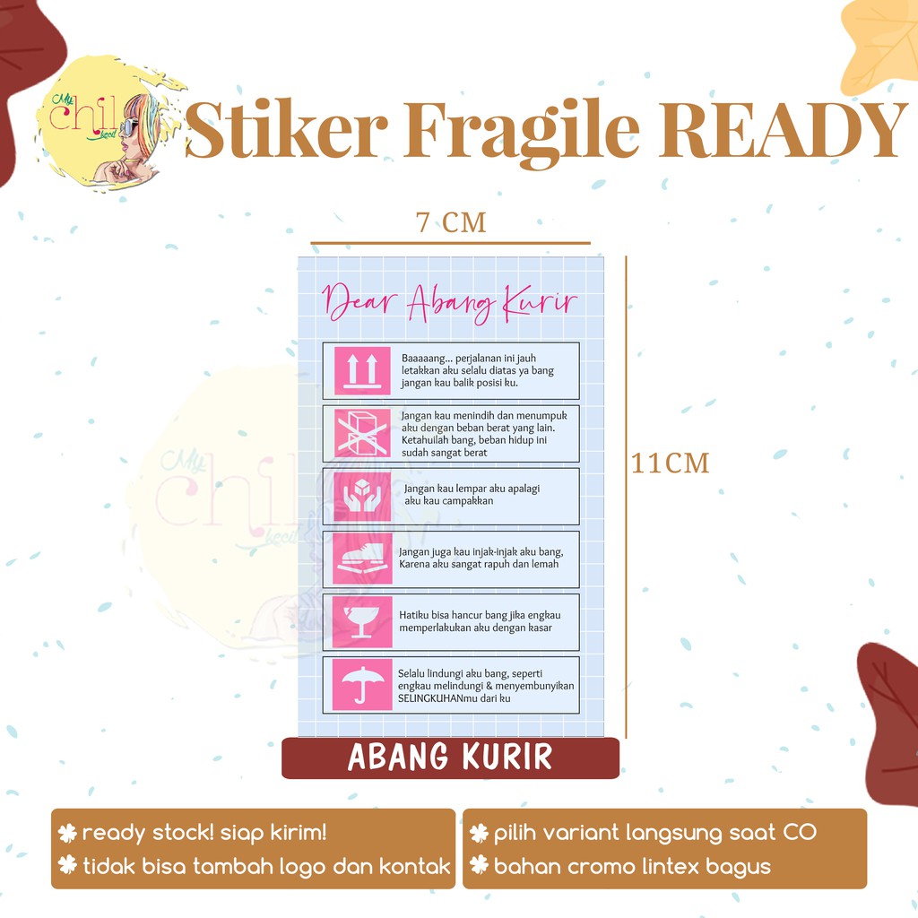 Jual STIKER FRAGILE/STIKER ABANG KURIR LUCU/STIKER FRAGILE UNIK/STIKER ...