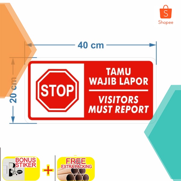 Jual Grosir Rambu Plang Tamu Wajib Lapor 40cm x 20cm Plat Alumunium ...