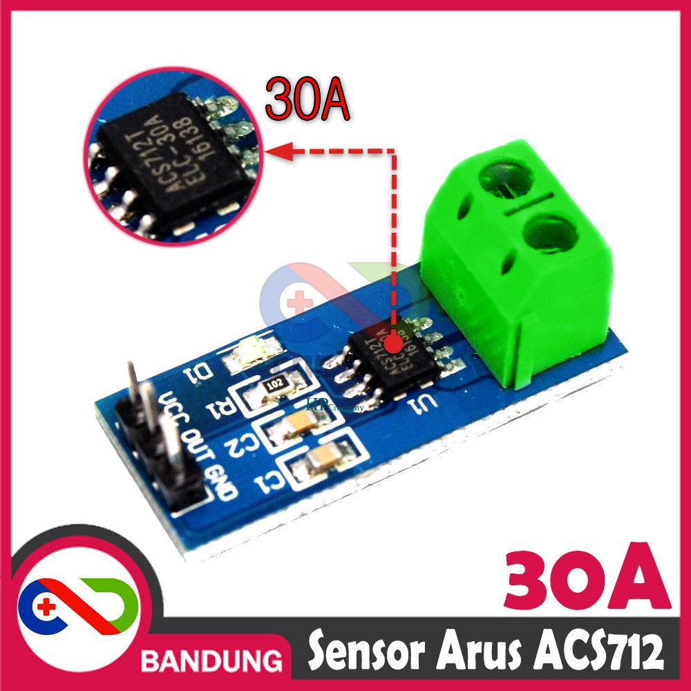 Jual SENSOR ARUS 30A CURRENT ACS712 ACS712ELC-30A MODULE | Shopee Indonesia
