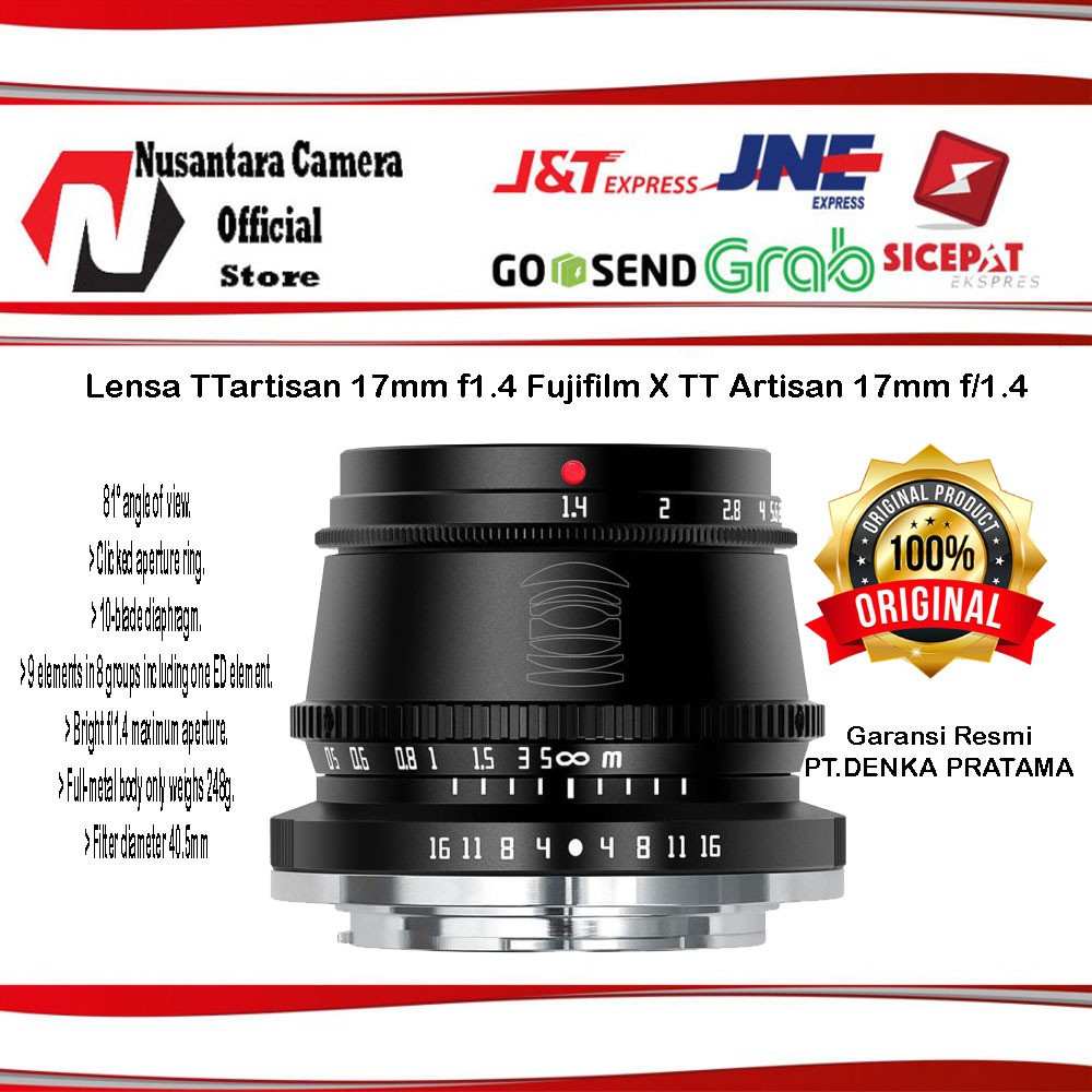 Jual Lensa Ttartisan 17mm F1 4 Fujifilm X Tt Artisan 17mm F 1 4 Fix