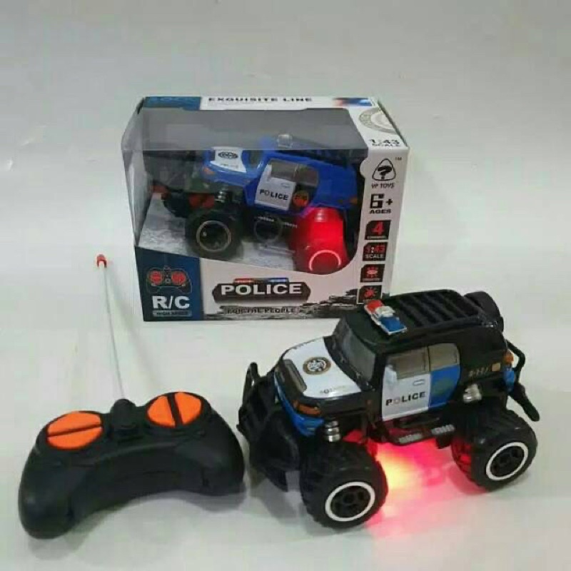Jual remote control mobil jeep crawler scale 1:43 police 4 through ...