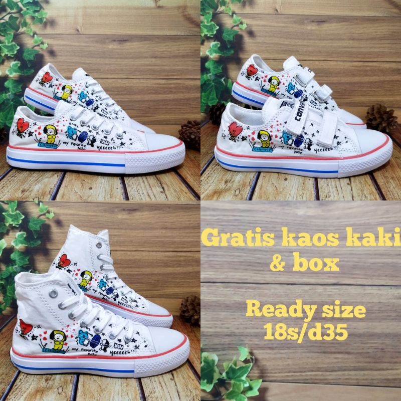 Jual SEPATU BTS BT21 CONVERSE ANAK PEREMPUAN & LAKI LAKI MOTIF KOREA ...