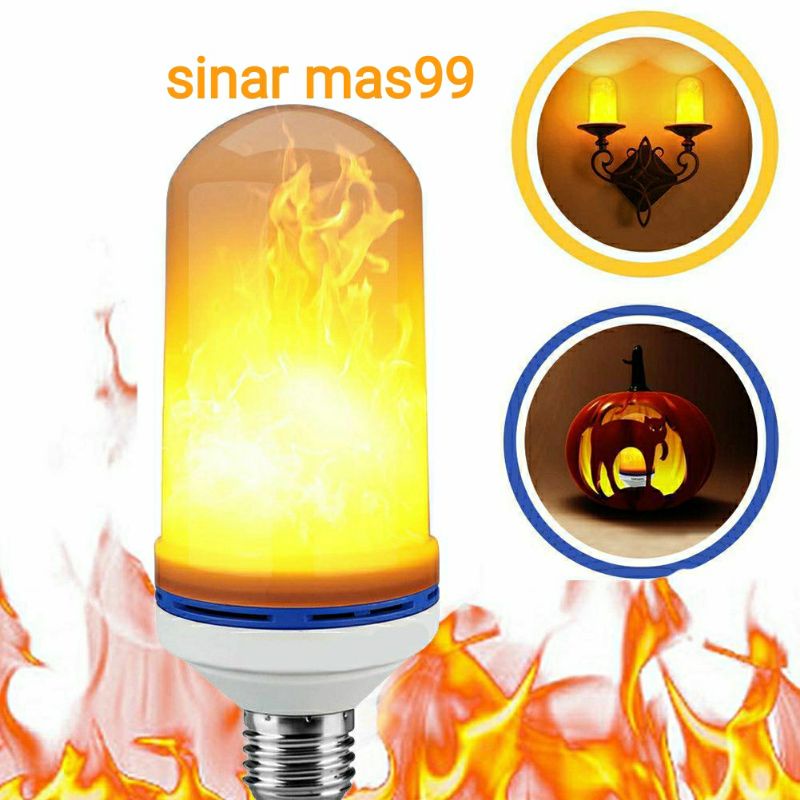 Jual Lampu Api LED E 27 -9W Flame Effect Obor Api LED Bohlam | Shopee ...