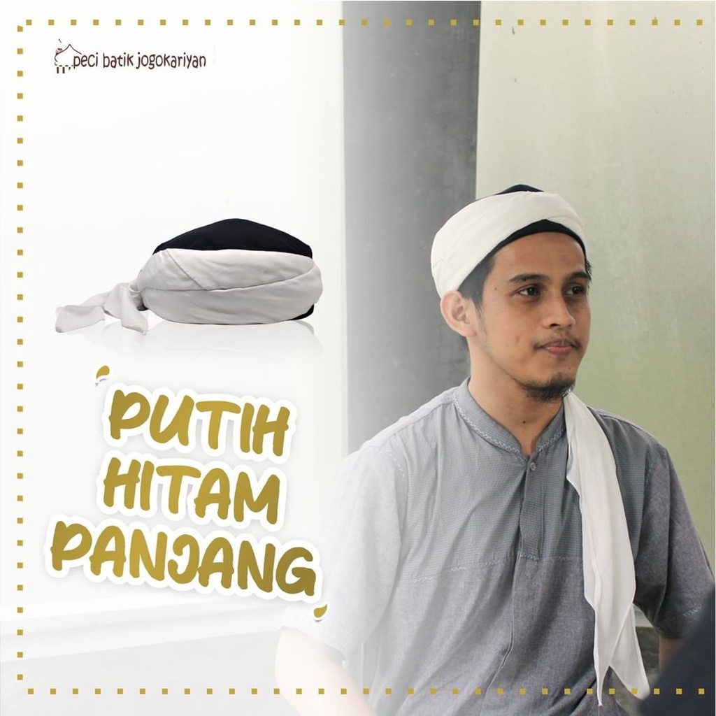 Jual Peci Batik Jogokariyan Ori Motif 08 Peci Putih Hitam Panjang ...