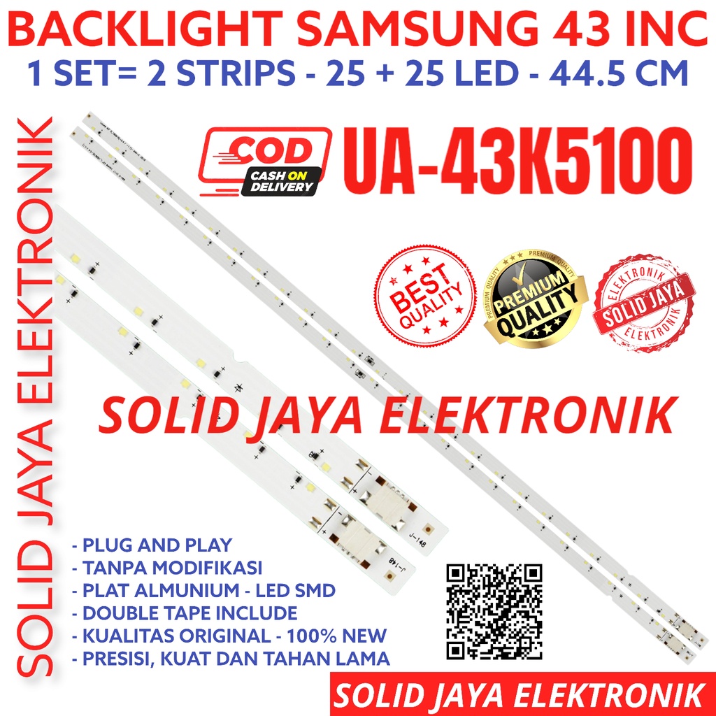 Jual BACKLIGHT TV LED SAMSUNG 43 INC UA 43K5100 UA-43K5100 UA43K5100 43K 5100 LAMPU BL MODEL SMD ...