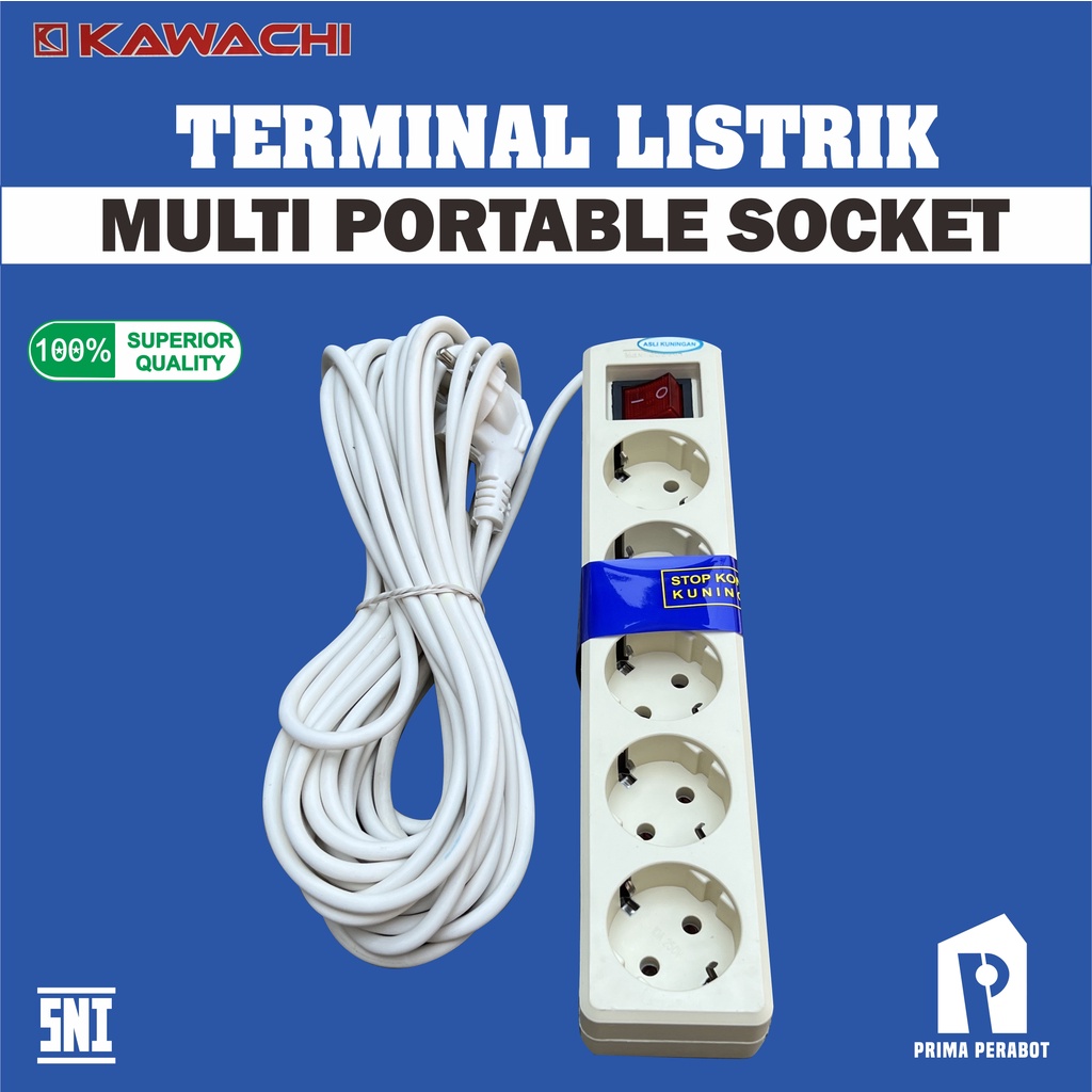 Jual Stop Kontak Terminal Listrik 2/ 3/ 4/ 5 Lubang Panjang 10 Meter ...