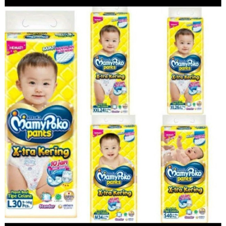 Jual Mamy Poko Pants Standar Size S40 M34 L30 XL26 | Shopee Indonesia