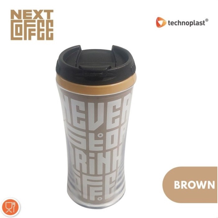 Jual TECHNOPLAST Nextcoffee Double Wall Tumbler 370Ml | Botol Minum Kreatif | Shopee Indonesia