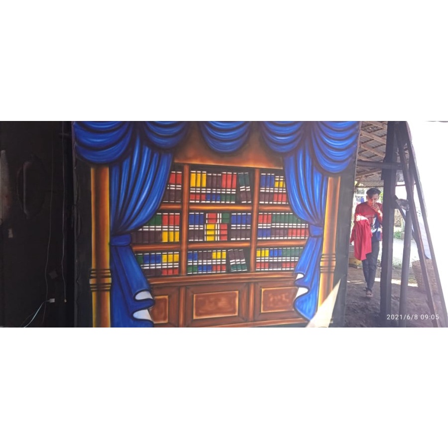 Jual BACKGROUND WISUDA/ BACKGROUND RAK BUKU 3 X 2,5M | Shopee Indonesia